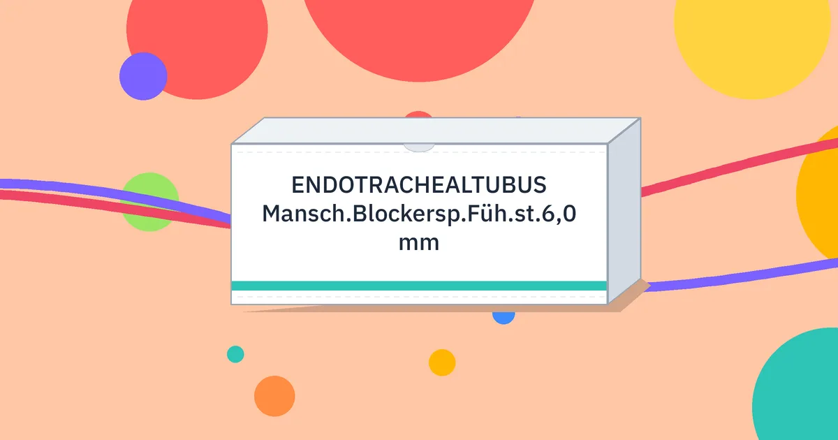 Symbolbild: Packung mit der Aufschrift ENDOTRACHEALTUBUS Mansch.Blockersp.Füh.st.6,0 mm (PZN 08887155) – Verfügbarkeit und Bezug in Apotheken in Frankfurt am Main