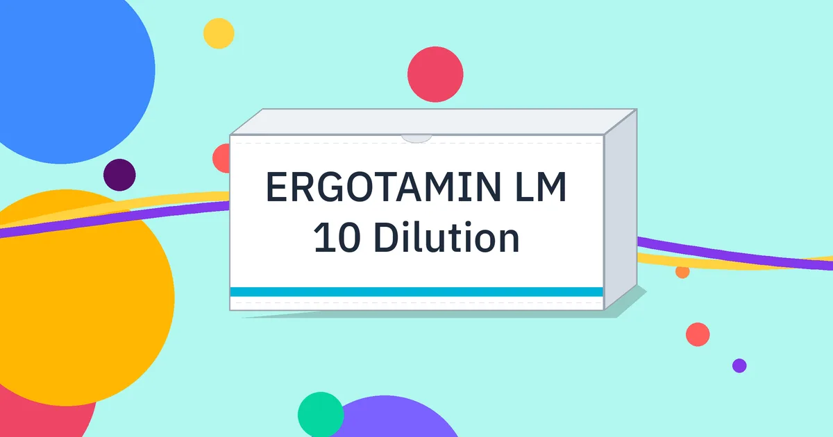 Symbolbild: Packung mit der Aufschrift ERGOTAMIN LM 10 Dilution (PZN 12844832) – Verfügbarkeit und Bezug in Apotheken in Frankfurt am Main