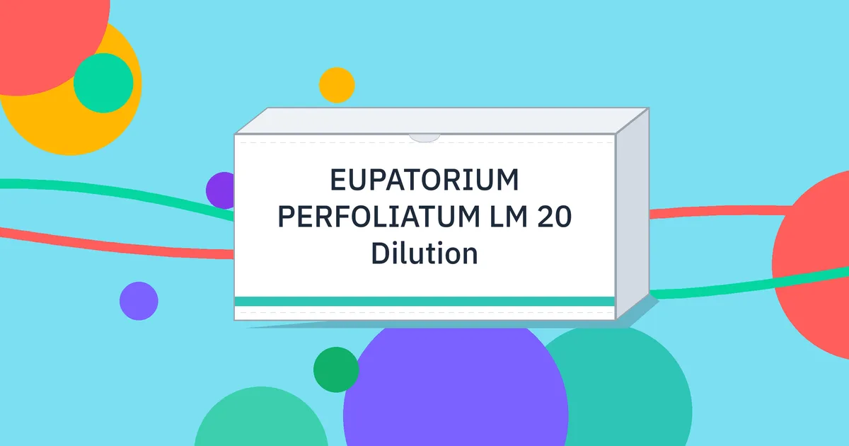 Symbolbild: Packung mit der Aufschrift EUPATORIUM PERFOLIATUM LM 20 Dilution (PZN 12846297) – Verfügbarkeit und Bezug in Apotheken in Frankfurt am Main