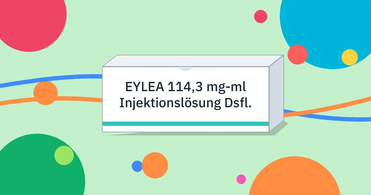 Symbolbild: Packung mit der Aufschrift EYLEA 114,3 mg-ml Injektionslösung Dsfl. (PZN 19904371) – Verfügbarkeit und Bezug in Apotheken in Frankfurt am Main