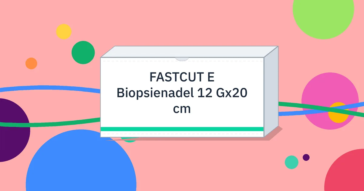 Symbolbild: Packung mit der Aufschrift FASTCUT E Biopsienadel 12 Gx20 cm (PZN 16922351) – Verfügbarkeit und Bezug in Apotheken in Frankfurt am Main