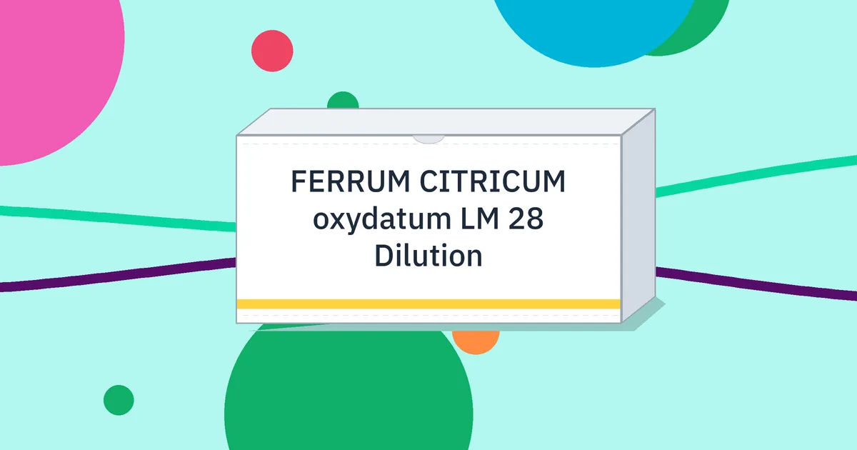Symbolbild: Packung mit der Aufschrift FERRUM CITRICUM oxydatum LM 28 Dilution (PZN 12848623) – Verfügbarkeit und Bezug in Apotheken in Frankfurt am Main