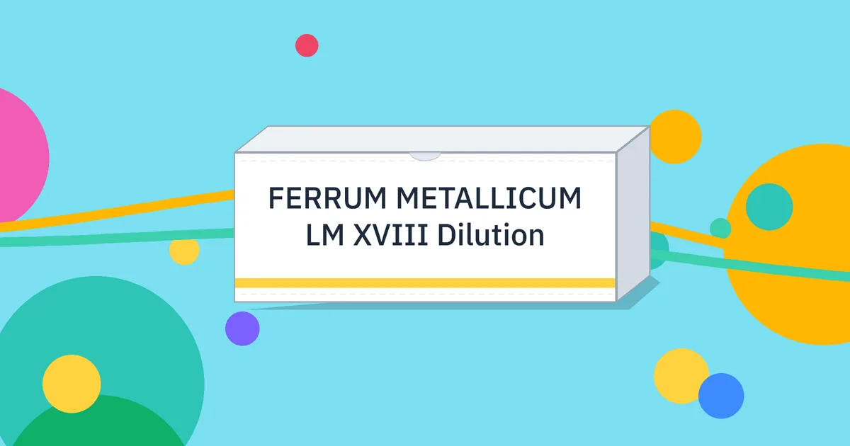 Symbolbild: Packung mit der Aufschrift FERRUM METALLICUM LM XVIII Dilution (PZN 02668305) – Verfügbarkeit und Bezug in Apotheken in Frankfurt am Main