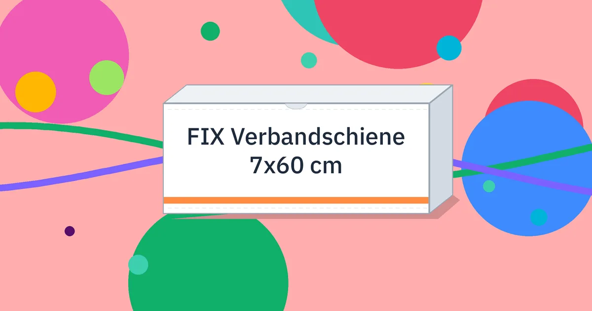 Symbolbild: Packung mit der Aufschrift FIX Verbandschiene 7x60 cm (PZN 06992741) – Verfügbarkeit und Bezug in Apotheken in Frankfurt am Main