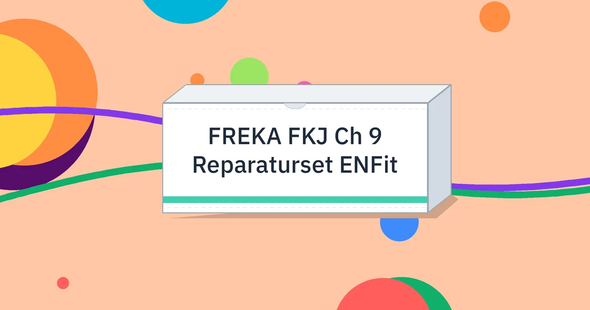 Symbolbild: Packung mit der Aufschrift FREKA FKJ Ch 9 Reparaturset ENFit (PZN 11345311) – Verfügbarkeit und Bezug in Apotheken in Frankfurt am Main
