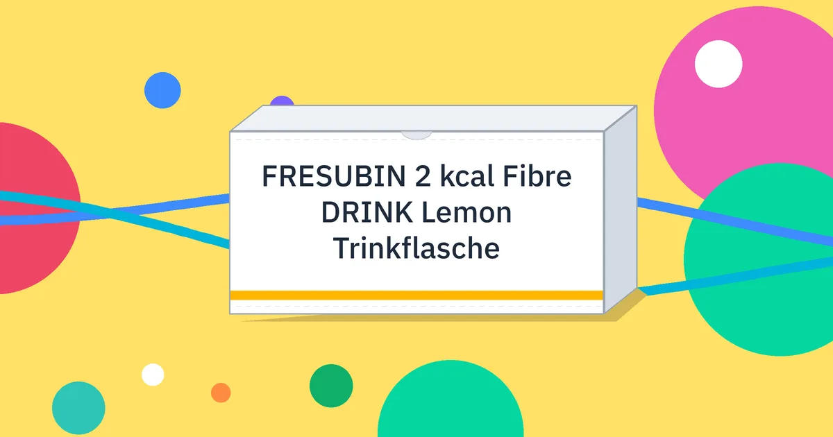 Symbolbild: Packung mit der Aufschrift FRESUBIN 2 kcal Fibre DRINK Lemon Trinkflasche (PZN 20191350) – Verfügbarkeit und Bezug in Apotheken in Frankfurt am Main