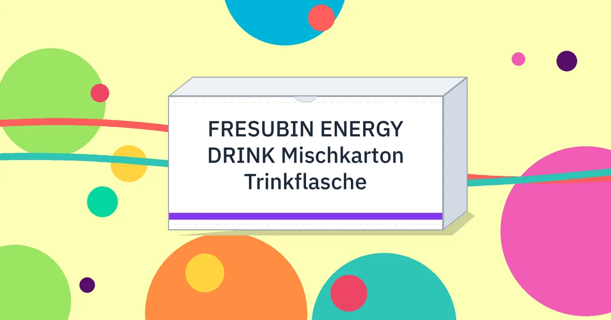 Symbolbild: Packung mit der Aufschrift FRESUBIN ENERGY DRINK Mischkarton Trinkflasche (PZN 07786972) – Verfügbarkeit und Bezug in Apotheken in Frankfurt am Main