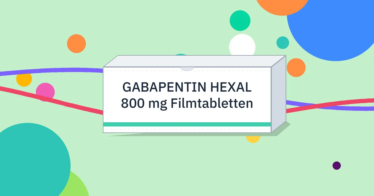 Symbolbild: Packung mit der Aufschrift GABAPENTIN HEXAL 800 mg Filmtabletten (PZN 00651513) – Verfügbarkeit und Bezug in Apotheken in Frankfurt am Main