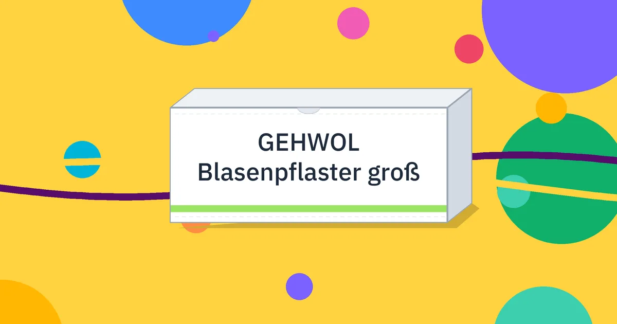 Symbolbild: Packung mit der Aufschrift GEHWOL Blasenpflaster groß (PZN 13475503) – Verfügbarkeit und Bezug in Apotheken in Frankfurt am Main