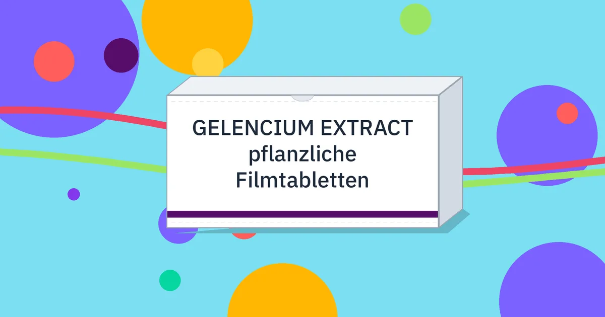 Symbolbild: Packung mit der Aufschrift GELENCIUM EXTRACT pflanzliche Filmtabletten (PZN 16236756) – Verfügbarkeit und Bezug in Apotheken in Frankfurt am Main