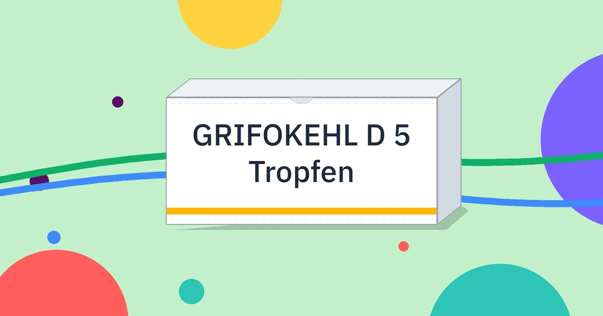 Symbolbild: Packung mit der Aufschrift GRIFOKEHL D 5 Tropfen (PZN 18778450) – Verfügbarkeit und Bezug in Apotheken in Frankfurt am Main