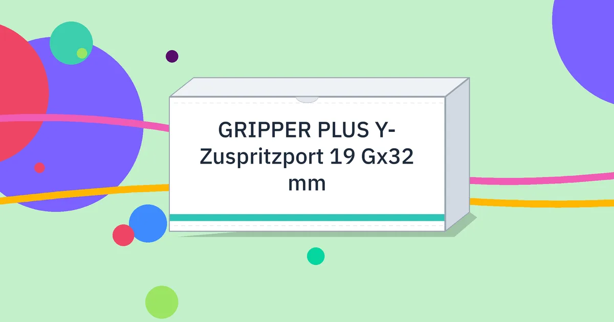 Symbolbild: Packung mit der Aufschrift GRIPPER PLUS Y-Zuspritzport 19 Gx32 mm (PZN 09676182) – Verfügbarkeit und Bezug in Apotheken in Frankfurt am Main