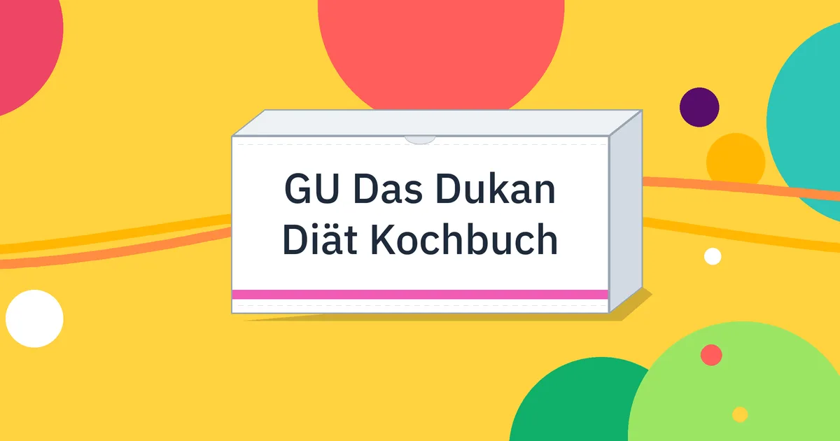 Symbolbild: Packung mit der Aufschrift GU Das Dukan Diät Kochbuch (PZN 18355695) – Verfügbarkeit und Bezug in Apotheken in Frankfurt am Main