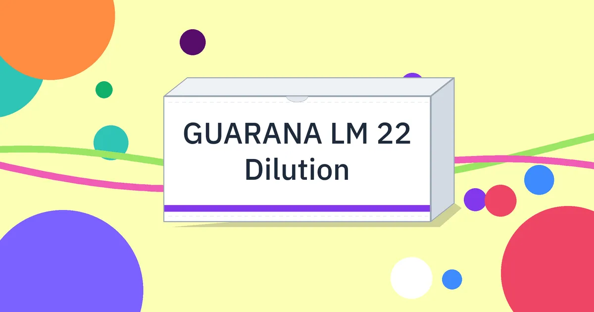 Symbolbild: Packung mit der Aufschrift GUARANA LM 22 Dilution (PZN 12883163) – Verfügbarkeit und Bezug in Apotheken in Frankfurt am Main