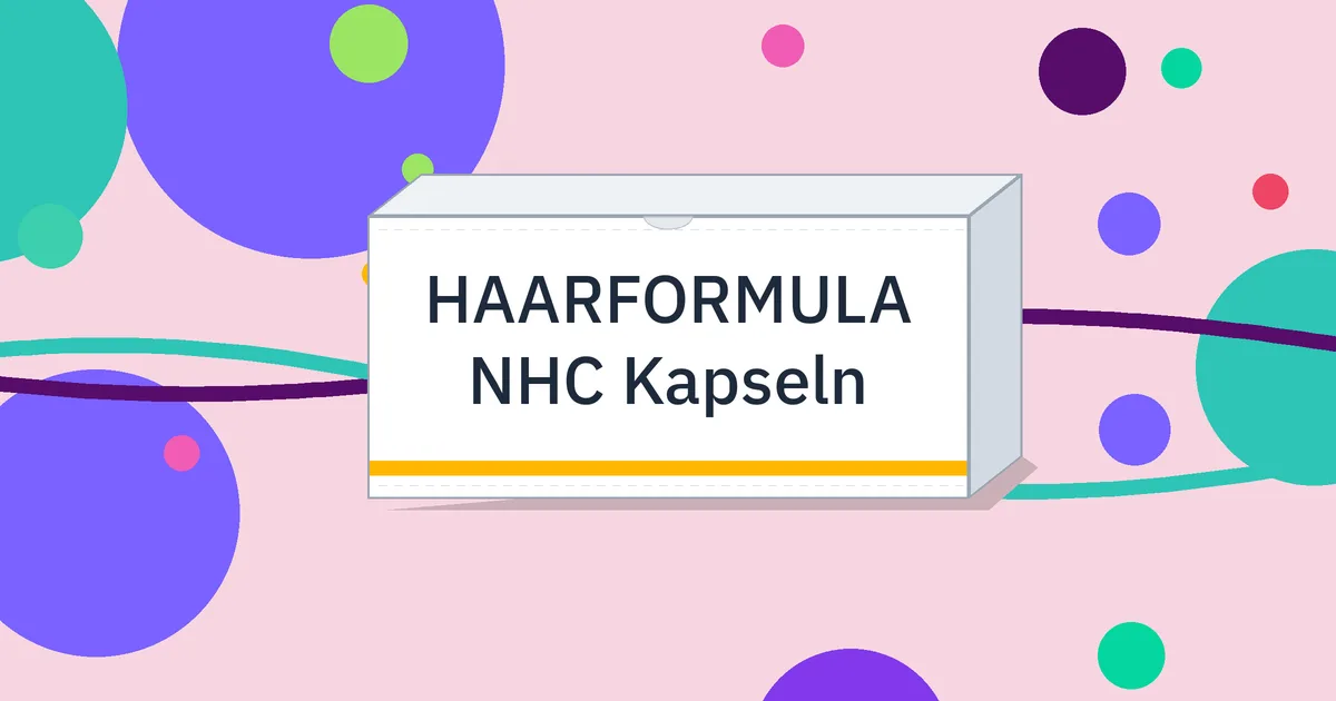 Symbolbild: Packung mit der Aufschrift HAARFORMULA NHC Kapseln (PZN 09080302) – Verfügbarkeit und Bezug in Apotheken in Frankfurt am Main