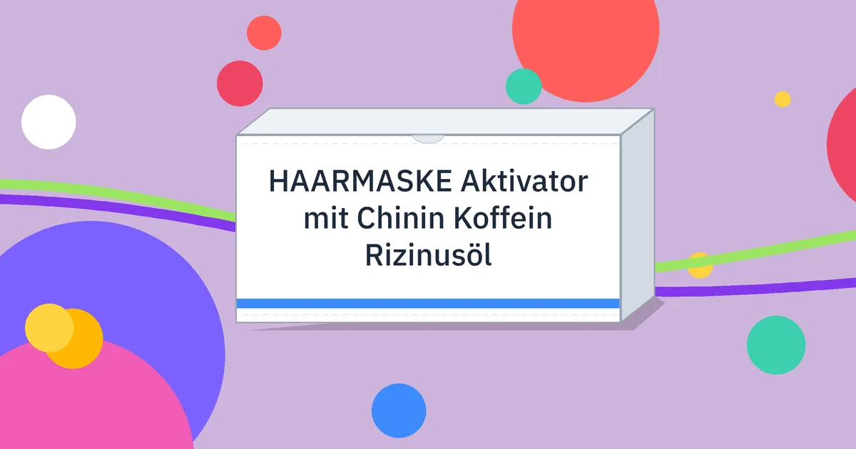 Symbolbild: Packung mit der Aufschrift HAARMASKE Aktivator mit Chinin Koffein Rizinusöl (PZN 18249579) – Verfügbarkeit und Bezug in Apotheken in Frankfurt am Main