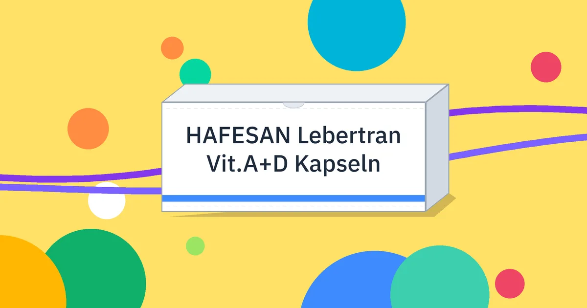 Symbolbild: Packung mit der Aufschrift HAFESAN Lebertran Vit.A+D Kapseln (PZN 06138975) – Verfügbarkeit und Bezug in Apotheken in Frankfurt am Main