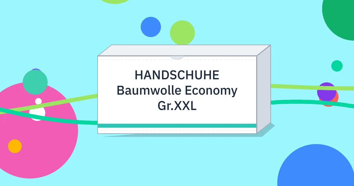 Symbolbild: Packung mit der Aufschrift HANDSCHUHE Baumwolle Economy Gr.XXL (PZN 00215344) – Verfügbarkeit und Bezug in Apotheken in Frankfurt am Main