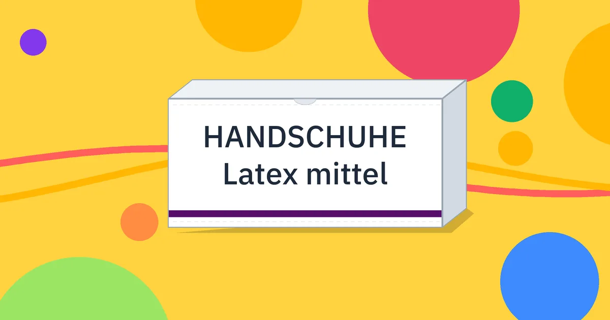 Symbolbild: Packung mit der Aufschrift HANDSCHUHE Latex mittel (PZN 08532506) – Verfügbarkeit und Bezug in Apotheken in Frankfurt am Main