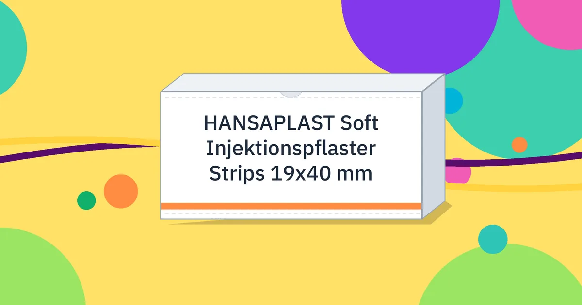 Symbolbild: Packung mit der Aufschrift HANSAPLAST Soft Injektionspflaster Strips 19x40 mm (PZN 13710766) – Verfügbarkeit und Bezug in Apotheken in Frankfurt am Main