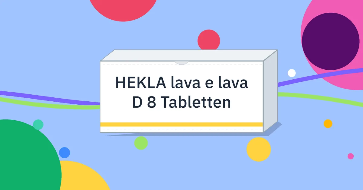 Symbolbild: Packung mit der Aufschrift HEKLA lava e lava D 8 Tabletten (PZN 11111694) – Verfügbarkeit und Bezug in Apotheken in Frankfurt am Main