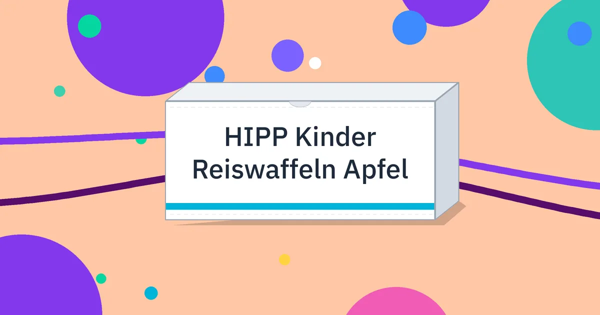 Symbolbild: Packung mit der Aufschrift HIPP Kinder Reiswaffeln Apfel (PZN 11598012) – Verfügbarkeit und Bezug in Apotheken in Frankfurt am Main
