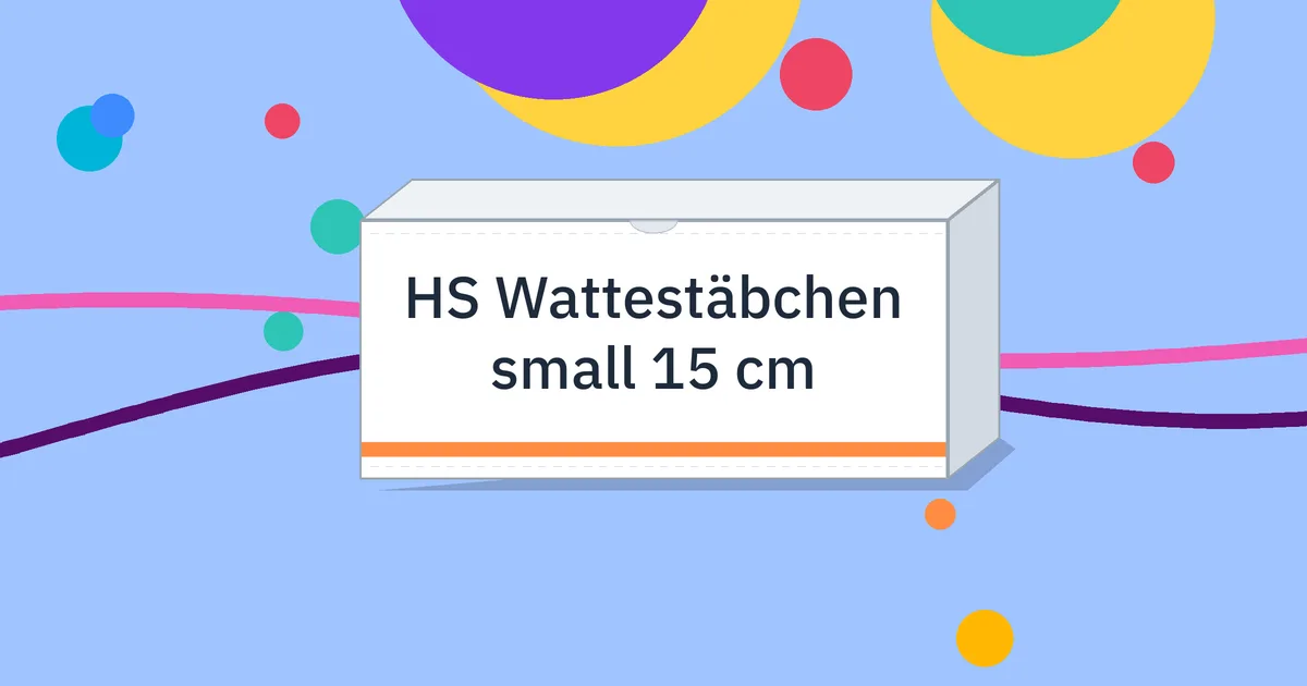 Symbolbild: Packung mit der Aufschrift HS Wattestäbchen small 15 cm (PZN 06436394) – Verfügbarkeit und Bezug in Apotheken in Frankfurt am Main
