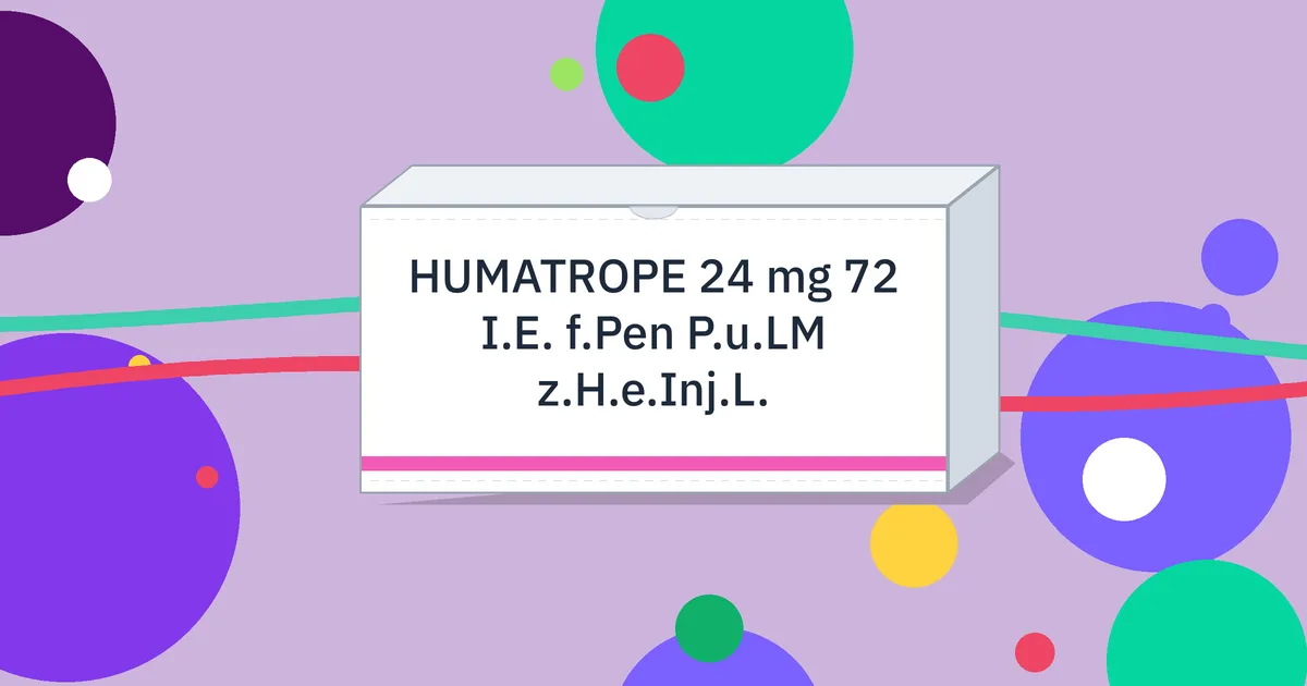Symbolbild: Packung mit der Aufschrift HUMATROPE 24 mg 72 I.E. f.Pen P.u.LM z.H.e.Inj.L. (PZN 08756944) – Verfügbarkeit und Bezug in Apotheken in Frankfurt am Main