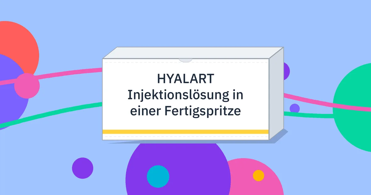 Symbolbild: Packung mit der Aufschrift HYALART Injektionslösung in einer Fertigspritze (PZN 06726608) – Verfügbarkeit und Bezug in Apotheken in Frankfurt am Main
