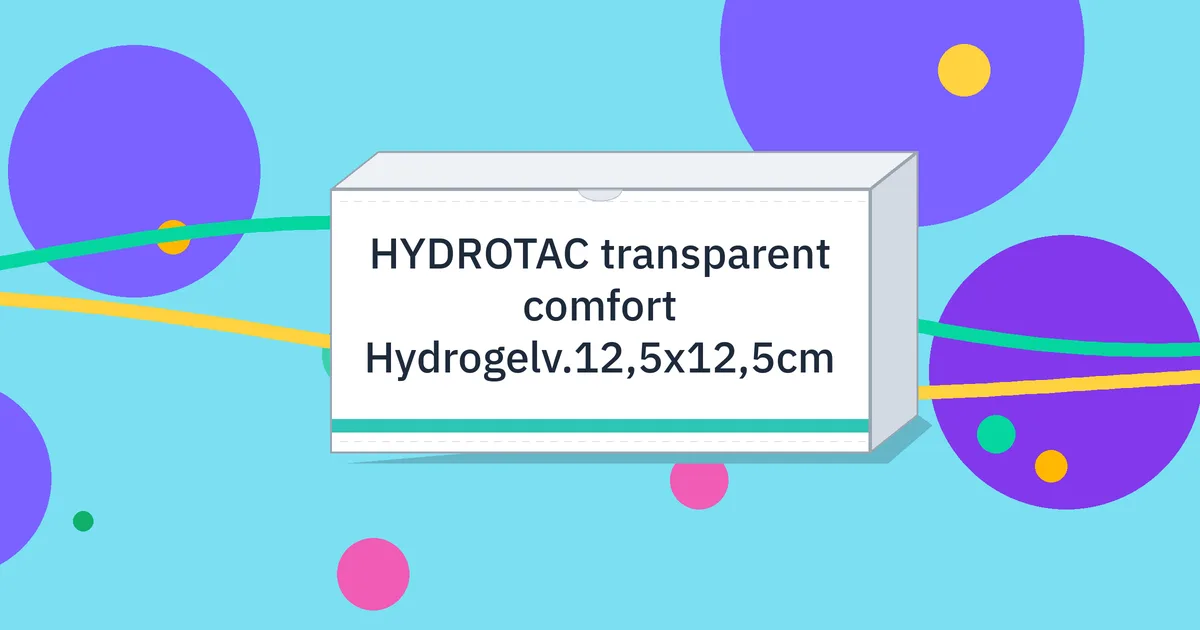 Symbolbild: Packung mit der Aufschrift HYDROTAC transparent comfort Hydrogelv.12,5x12,5cm (PZN 12801745) – Verfügbarkeit und Bezug in Apotheken in Frankfurt am Main