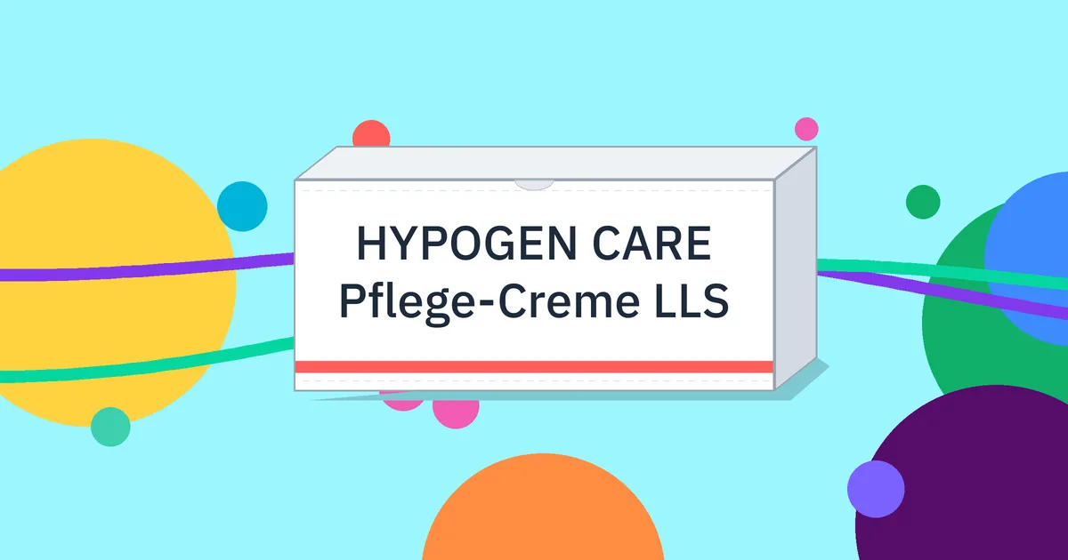 Symbolbild: Packung mit der Aufschrift HYPOGEN CARE Pflege-Creme LLS (PZN 18254899) – Verfügbarkeit und Bezug in Apotheken in Frankfurt am Main