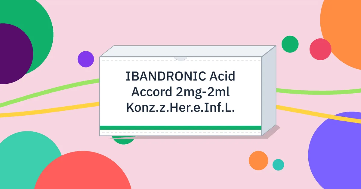 Symbolbild: Packung mit der Aufschrift IBANDRONIC Acid Accord 2mg-2ml Konz.z.Her.e.Inf.L. (PZN 02828453) – Verfügbarkeit und Bezug in Apotheken in Frankfurt am Main