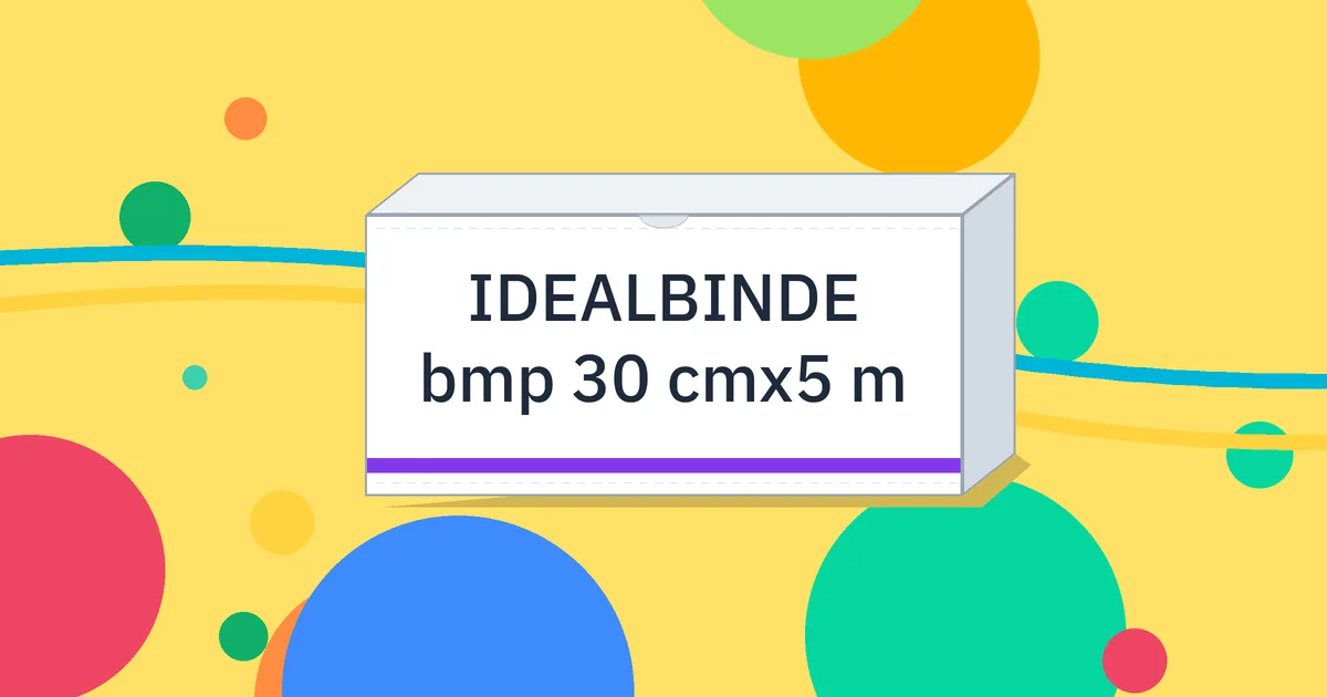 Symbolbild: Packung mit der Aufschrift IDEALBINDE bmp 30 cmx5 m (PZN 04589260) – Verfügbarkeit und Bezug in Apotheken in Frankfurt am Main