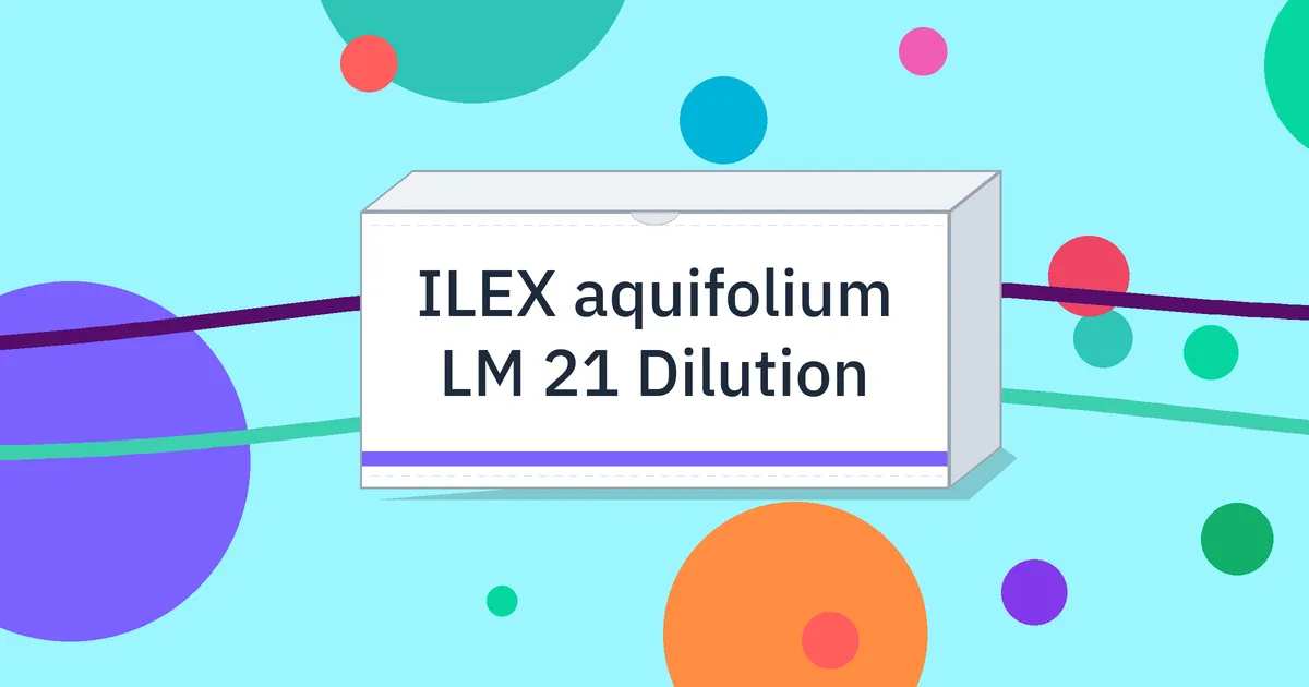 Symbolbild: Packung mit der Aufschrift ILEX aquifolium LM 21 Dilution (PZN 12912189) – Verfügbarkeit und Bezug in Apotheken in Frankfurt am Main