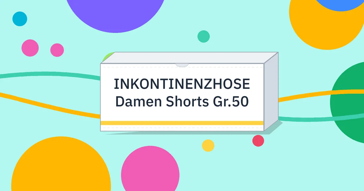 Symbolbild: Packung mit der Aufschrift INKONTINENZHOSE Damen Shorts Gr.50 (PZN 02450032) – Verfügbarkeit und Bezug in Apotheken in Frankfurt am Main