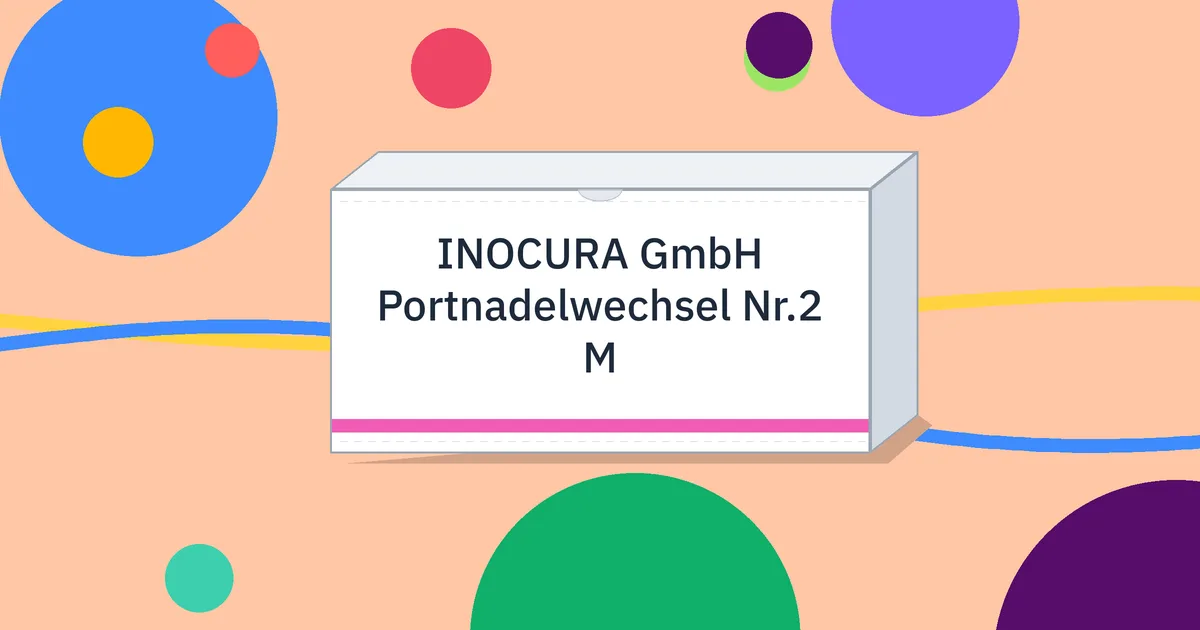Symbolbild: Packung mit der Aufschrift INOCURA GmbH Portnadelwechsel Nr.2 M (PZN 11167111) – Verfügbarkeit und Bezug in Apotheken in Frankfurt am Main