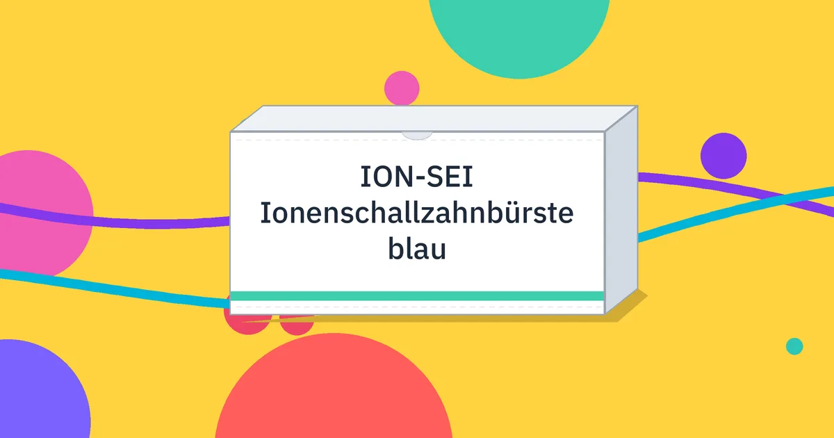 Symbolbild: Packung mit der Aufschrift ION-SEI Ionenschallzahnbürste blau (PZN 14215690) – Verfügbarkeit und Bezug in Apotheken in Frankfurt am Main