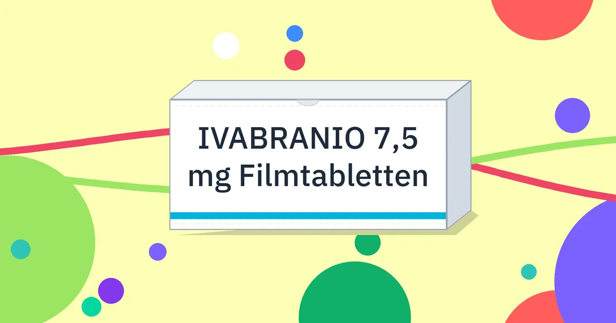 Symbolbild: Packung mit der Aufschrift IVABRANIO 7,5 mg Filmtabletten (PZN 18668046) – Verfügbarkeit und Bezug in Apotheken in Frankfurt am Main