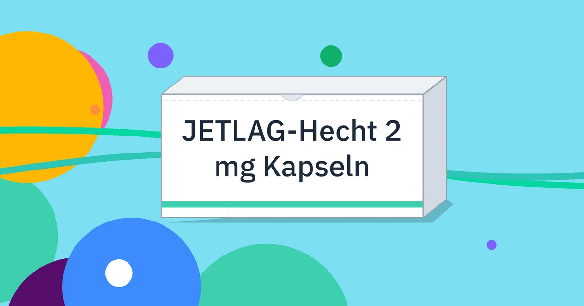 Symbolbild: Packung mit der Aufschrift JETLAG-Hecht 2 mg Kapseln (PZN 08882407) – Verfügbarkeit und Bezug in Apotheken in Frankfurt am Main
