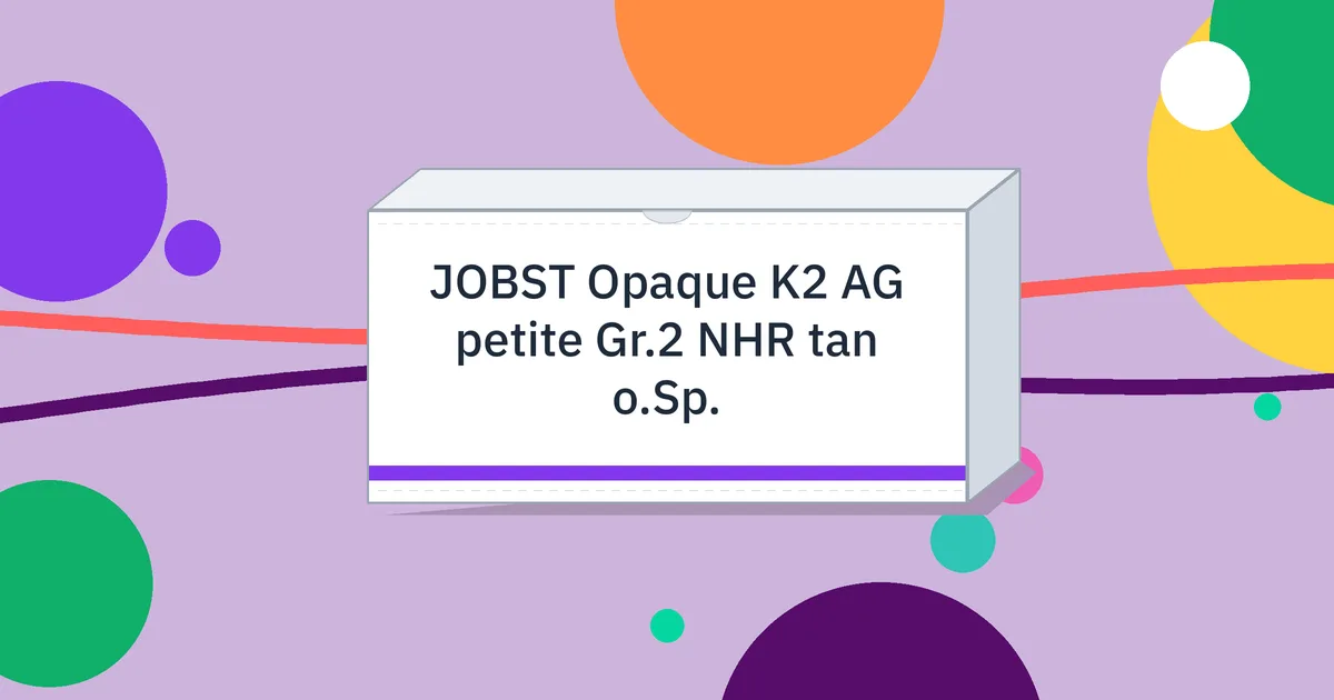 Symbolbild: Packung mit der Aufschrift JOBST Opaque K2 AG petite Gr.2 NHR tan o.Sp. (PZN 16284519) – Verfügbarkeit und Bezug in Apotheken in Frankfurt am Main