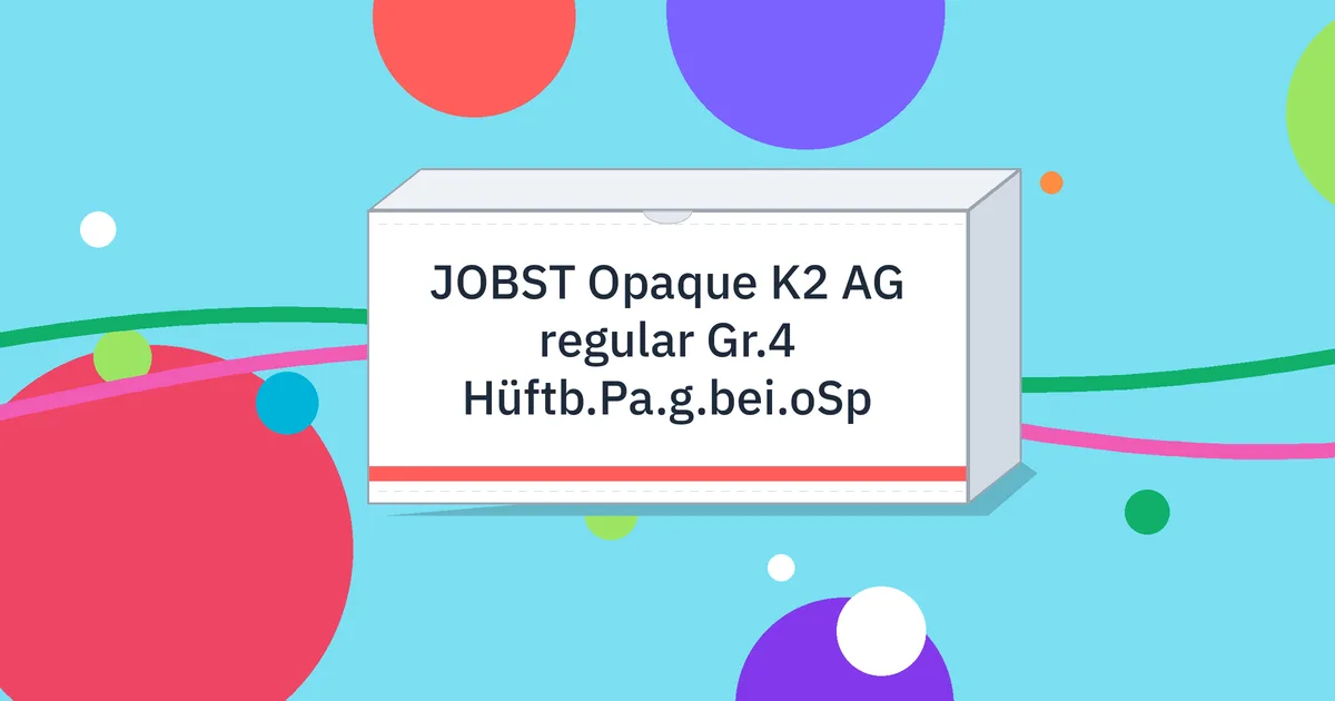 Symbolbild: Packung mit der Aufschrift JOBST Opaque K2 AG regular Gr.4 Hüftb.Pa.g.bei.oSp (PZN 16286783) – Verfügbarkeit und Bezug in Apotheken in Frankfurt am Main