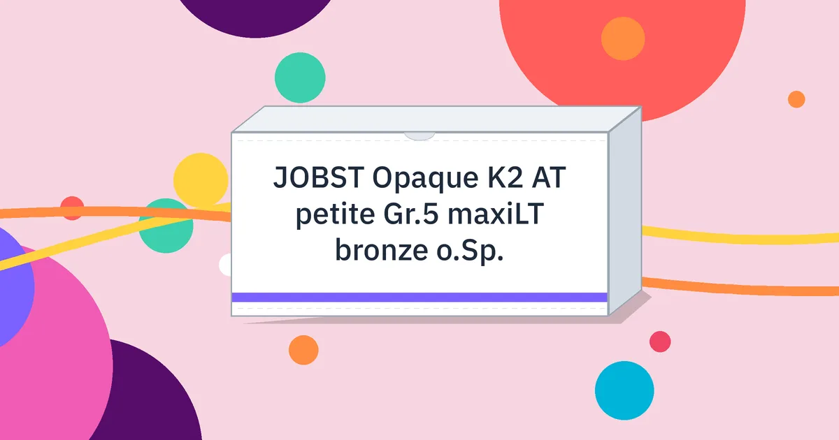 Symbolbild: Packung mit der Aufschrift JOBST Opaque K2 AT petite Gr.5 maxiLT bronze o.Sp. (PZN 13119056) – Verfügbarkeit und Bezug in Apotheken in Frankfurt am Main