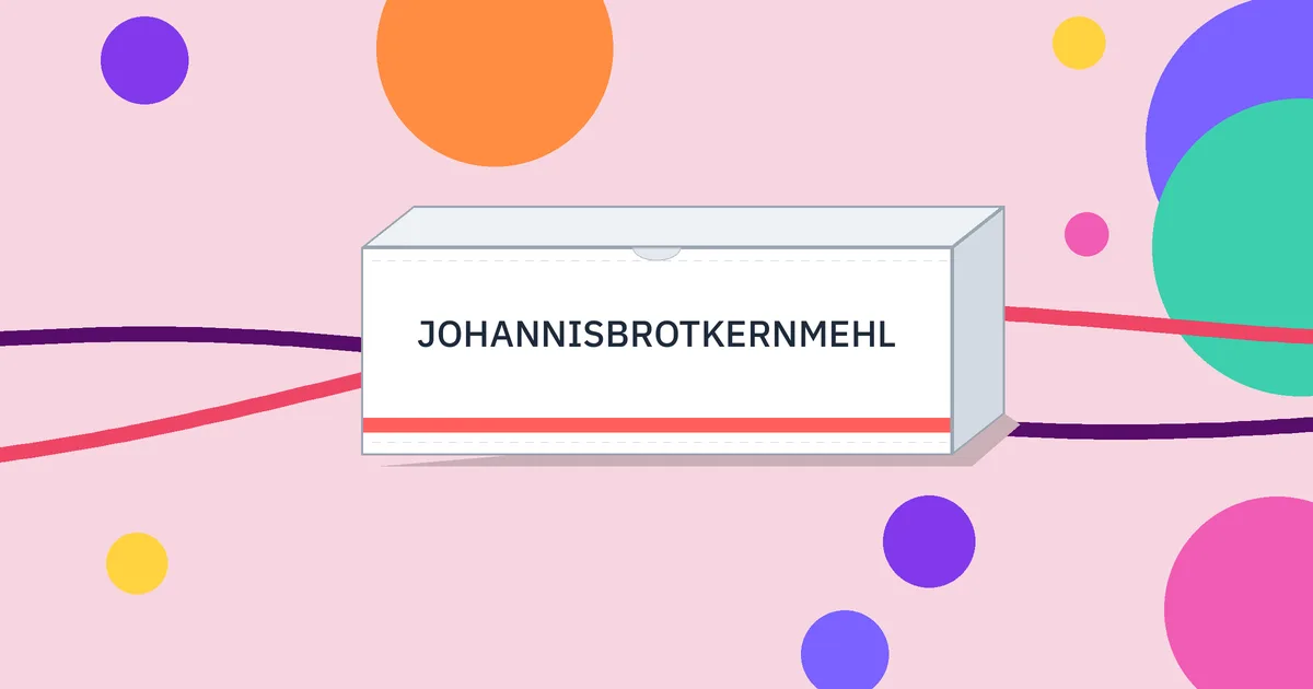 Symbolbild: Packung mit der Aufschrift JOHANNISBROTKERNMEHL (PZN 13704487) – Verfügbarkeit und Bezug in Apotheken in Frankfurt am Main