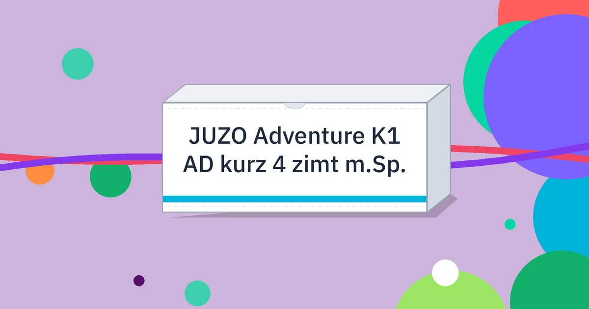 Symbolbild: Packung mit der Aufschrift JUZO Adventure K1 AD kurz 4 zimt m.Sp. (PZN 16493571) – Verfügbarkeit und Bezug in Apotheken in Frankfurt am Main