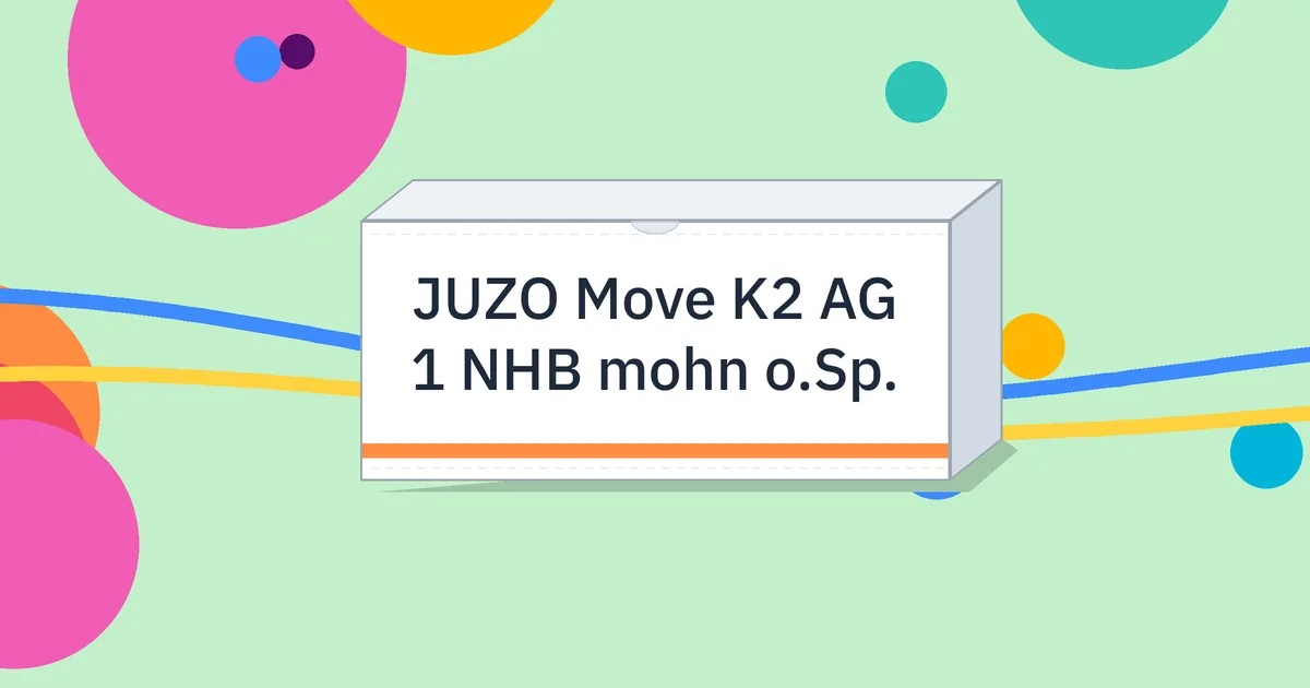 Symbolbild: Packung mit der Aufschrift JUZO Move K2 AG 1 NHB mohn o.Sp. (PZN 18557364) – Verfügbarkeit und Bezug in Apotheken in Frankfurt am Main