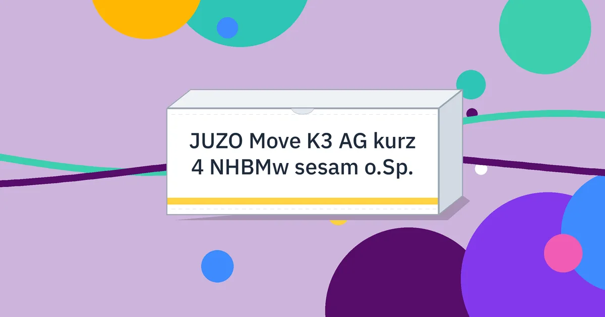 Symbolbild: Packung mit der Aufschrift JUZO Move K3 AG kurz 4 NHBMw sesam o.Sp. (PZN 18580995) – Verfügbarkeit und Bezug in Apotheken in Frankfurt am Main