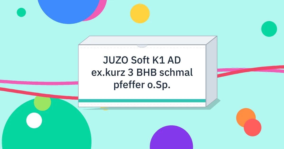 Symbolbild: Packung mit der Aufschrift JUZO Soft K1 AD ex.kurz 3 BHB schmal pfeffer o.Sp. (PZN 15464165) – Verfügbarkeit und Bezug in Apotheken in Frankfurt am Main