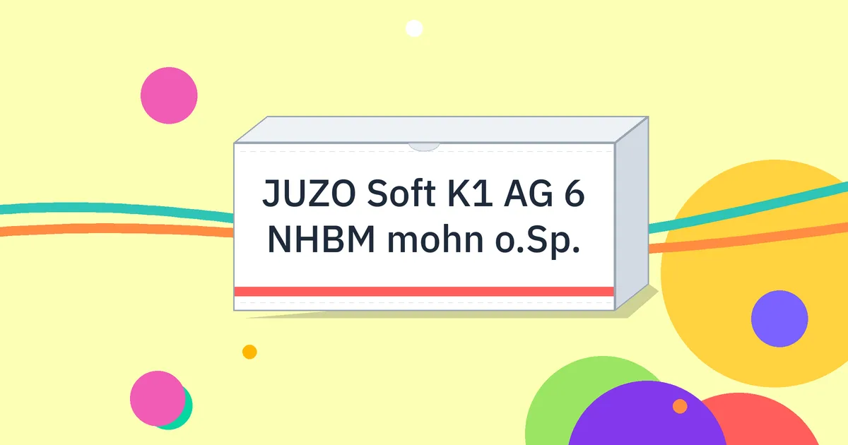 Symbolbild: Packung mit der Aufschrift JUZO Soft K1 AG 6 NHBM mohn o.Sp. (PZN 14996032) – Verfügbarkeit und Bezug in Apotheken in Frankfurt am Main