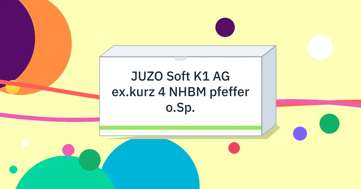Symbolbild: Packung mit der Aufschrift JUZO Soft K1 AG ex.kurz 4 NHBM pfeffer o.Sp. (PZN 15000856) – Verfügbarkeit und Bezug in Apotheken in Frankfurt am Main