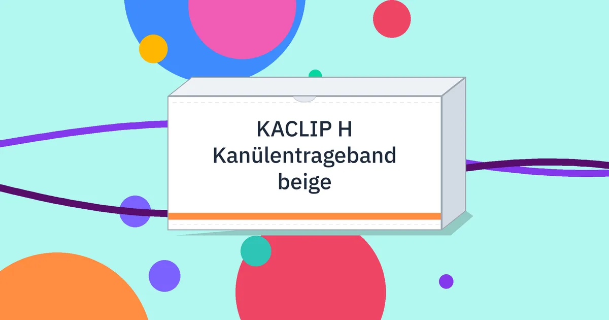 Symbolbild: Packung mit der Aufschrift KACLIP H Kanülentrageband beige (PZN 19152706) – Verfügbarkeit und Bezug in Apotheken in Frankfurt am Main